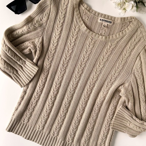 Express | Sweaters | Vintage Express 9s Inspired Womens Cableknit ...